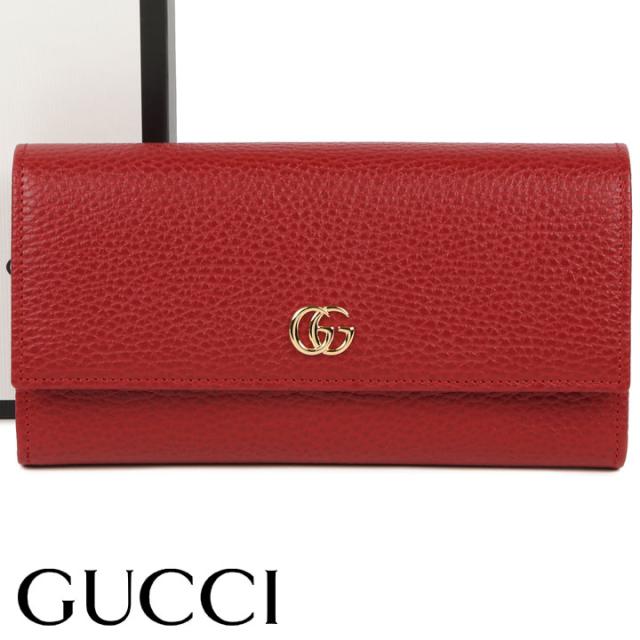 グッチ 財布 GUCCI フラップ長財布 プチマーモント レディース メンズ レッド 456116-CAO0G-6433 【誕生日 お祝い プレゼント ギフト 贈り物】