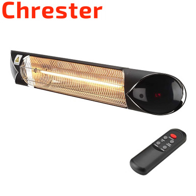 クレスター 即暖 赤外線ヒーター ペガサス 壁・天井設置モデル IP65防水 屋外使用可 100V 電気ストーブ HEAT-A-101B ブラック Chrester