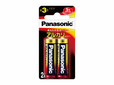 【送料無料】Panasonic(パナソニック) アルカリ乾電池 単三型（1.5V）2本組 LR6XJ/2B 1ケース100パック（200本）
