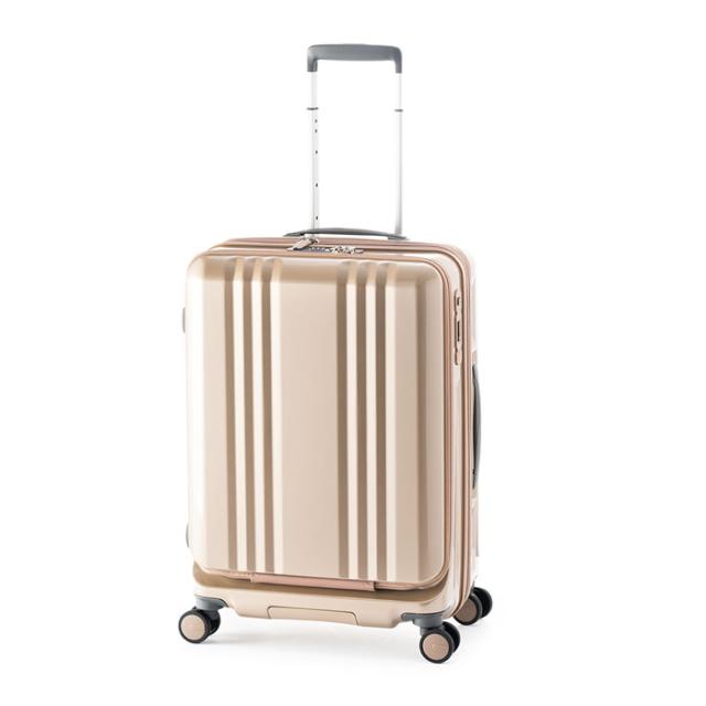 A.L.I ハードキャリーケース デカかるEdge Front Open 5〜7泊 55L+10L ALI-077-22FW-CGD シャンパンゴールド アジア・ラゲージ スーツケース 手荷物預け無料サイズ 拡張機能搭載 フロントオープンタイプ