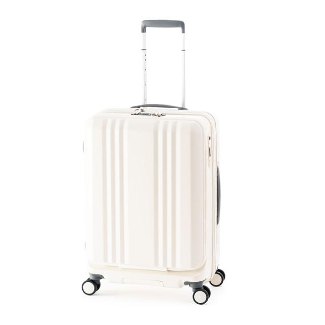 A.L.I ハードキャリーケース デカかるEdge Front Open 5〜7泊 55L+10L ALI-077-22FW-MVN マットバニラ アジア・ラゲージ スーツケース 手荷物預け無料サイズ 拡張機能搭載 フロントオープンタイプ
