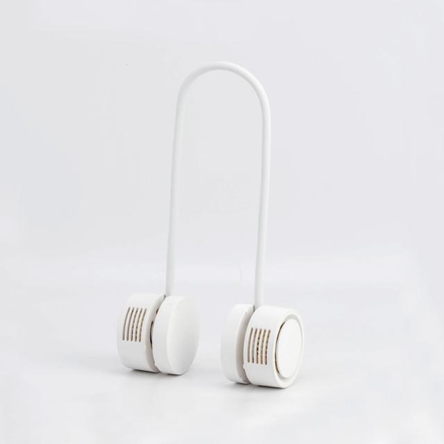 DANSOON 羽なし 首掛け扇風機 ネック バンド ファン ローリング DSN23087WH オフホワイト Neck Band Fan ...