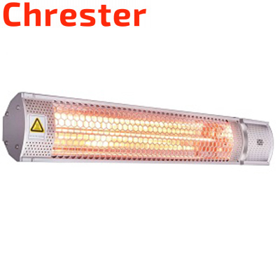 【送料無料】クレスター 赤外線ヒーター 小型 フェアリー 壁 天井取付 200V IP65防水 屋外可 電気ストーブ HEAT-C-202S シルバー