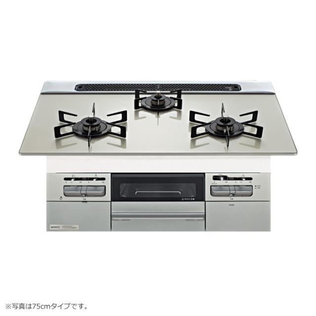 ノーリツ プロパンガス用 60cm天板ビルトインコンロ Fami ファミ N3WV6RWTP2SI-LPG ムーンシルバー