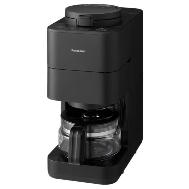 パナソニック 全自動コーヒーメーカー ミル付き 容量4杯 545ml NC-A58-K ブラック デカフェ豆コース コンパクト設計 全自動ミル