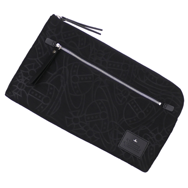 【価格見直しました】 新品 ヴィヴィアン・ウエストウッド Vivienne Westwood ラインORBエンボス クラッチバッグ BLACK ブラック 黒 グッズ