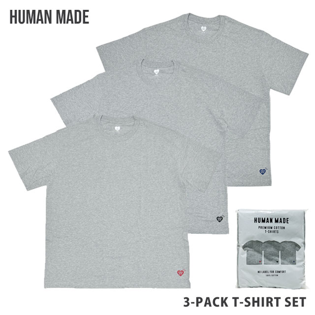 (2025新作)新品 ヒューマンメイド HUMAN MADE 3-PACK T-SHIRT SET Tシャツ 3枚セット  半袖Tシャツ