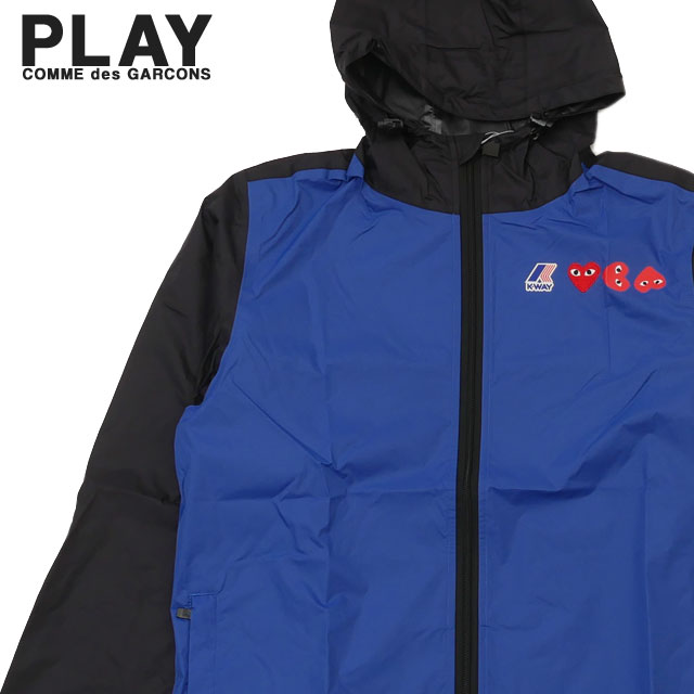 【価格見直しました】 新品 プレイ コムデギャルソン PLAY COMME des GARCONS x ケーウェイ K-WAY PACKABLE FULL ZIP JACKET ジャケット BLACKxBLUE OUTER