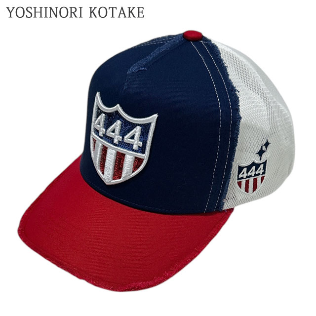 (2025新作)新品 ヨシノリコタケ YOSHINORI KOTAKE 444 LOGO SPANGLE MESH CAP ロゴ メッシュ キャップ トラッカー ヘッドウェア