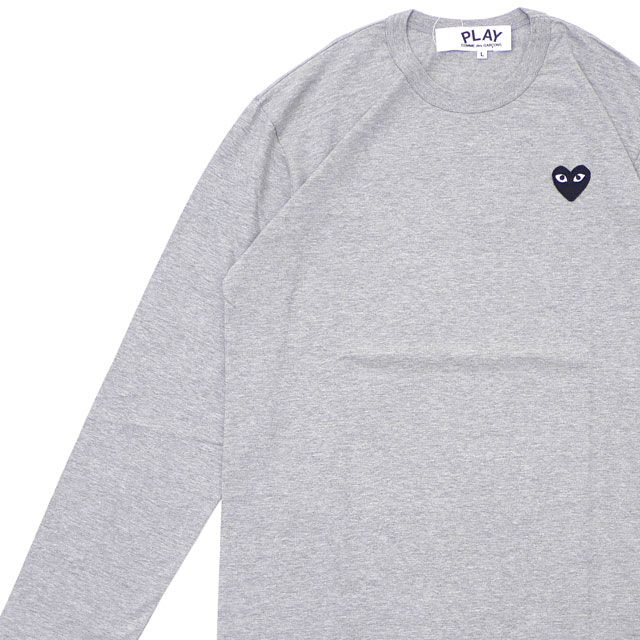 (新品)PLAY COMME des GARCONS(プレイ コムデギャルソン) MENS BLACK HEART WAPPEN L/S TEE GRAY 200-007985-032+【新品】(TOPS)