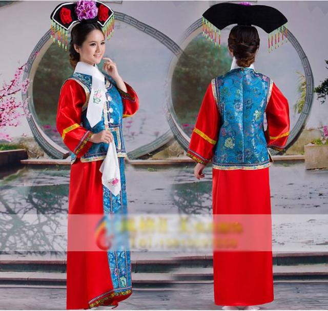 中華古装 清朝王妃皇女服 チャイナドレス 髪飾り付き 3サイズ Fタイプ 中華古装 清朝王妃皇女服 チャイナドレス 髪飾り付き 3サイズ Eタイプ