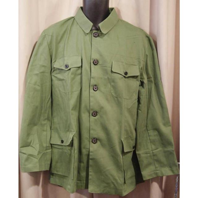 コットン製中国人民服(中山服)上衣・カーキ色