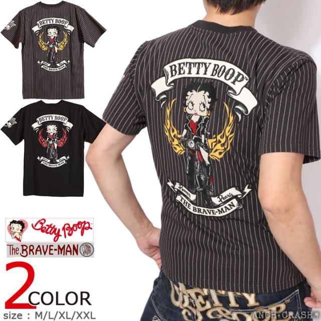 The BRAVE-MAN ベティブープ 半袖Tシャツ (BBB-2510) 【送料無料】ブレイブマン BETTY BOOP 刺繍