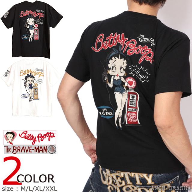 The BRAVE-MAN ベティブープ 半袖Tシャツ (BBB-2529) 【送料無料】ブレイブマン BETTY BOOP ベア天 刺繍