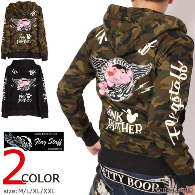 在庫限りセール SALE 30%off FLAG STAFF ピンクパンサー 刺繍 パーカー(424004)フラッグスタッフ PINK PANTHER ご奉仕品の為返品交換不可
