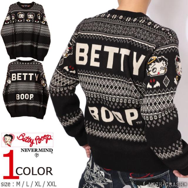 BETTY BOOP ジャガードニット プルオーバー (BBN-2533) 【送料無料】ベティブープ NEVERMIND