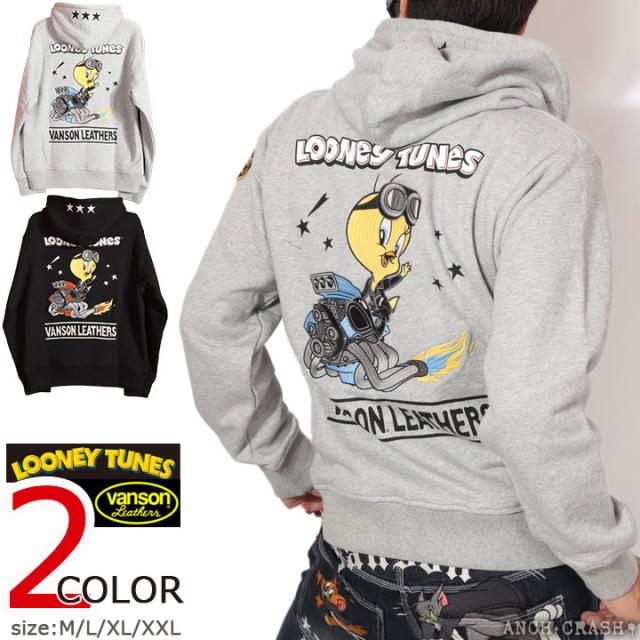 VANSON ルーニー・テューンズ コラボ フルZIP パーカー (LTV-2510) 【送料無料】バンソン LOONEY TUNES 刺繍 ワッペン