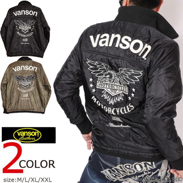 VANSON バンソン キルティングジャケット (NVJK-2408)【送料無料】イーグルエンブレム 刺繍 ワッペン