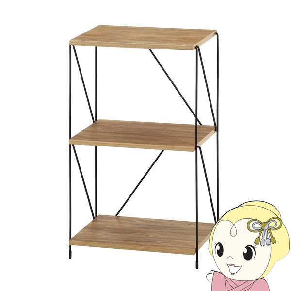 オープンラック オープンシェルフ 不二貿易 EZBO ワイヤーラック 3段 40幅 ナチュラルオーク 工具不要 組立簡単 おしゃれ FUJI ...