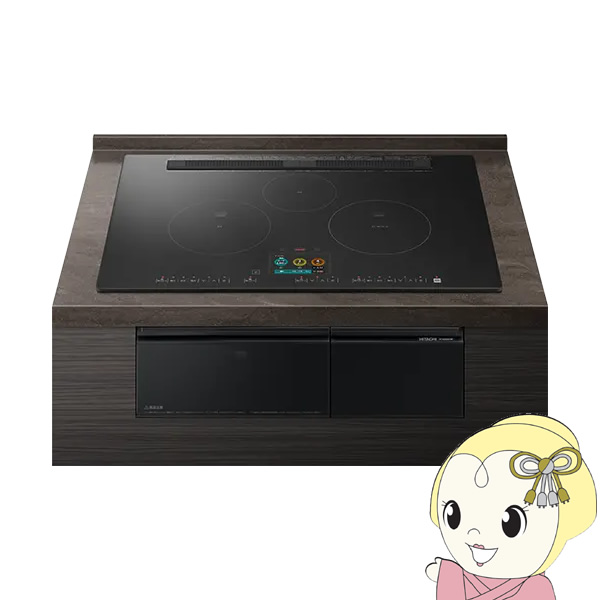 [予約]ビルトインIHクッキングヒーター 日立 火加減マイスター HT-N2500KTWF(K) [プレミアムブラック]