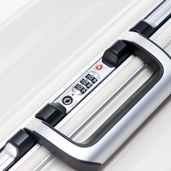 スーツケース フレームタイプ 96L コーラルピンク 前輪ストッパー機能