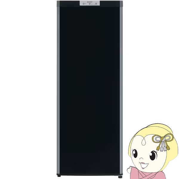 在庫あり　冷凍庫 1ドア 小型 家庭用 三菱電機 MF-U14K-B 右開き 前開き 144L サファイアブラック ファン式 霜取り不要 スリム 急速冷凍 耐熱トップテーブル