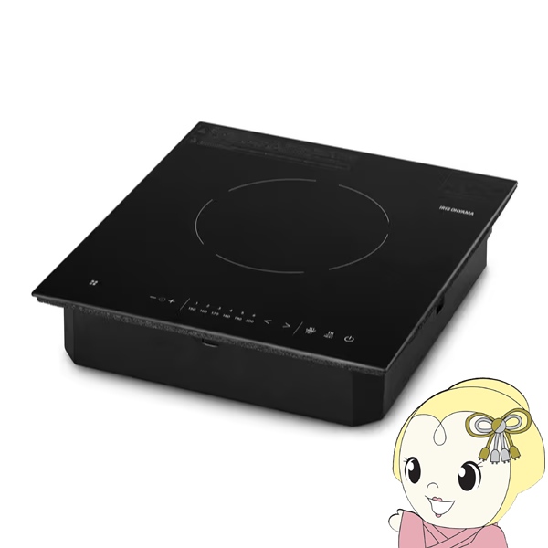 ビルトインIHクッキングヒーター アイリスオーヤマ 1口 100V デザインタイプ IHC-BFL111-B ブラック