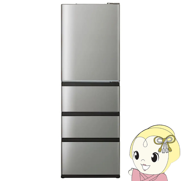 [予約 約1週間以降]冷蔵庫 【標準設置費込】 AQUA アクア 433L 4ドア 右開き チタンシルバー AQUA DELIE+ デリエプラス AQR-V43R-S ぎおん