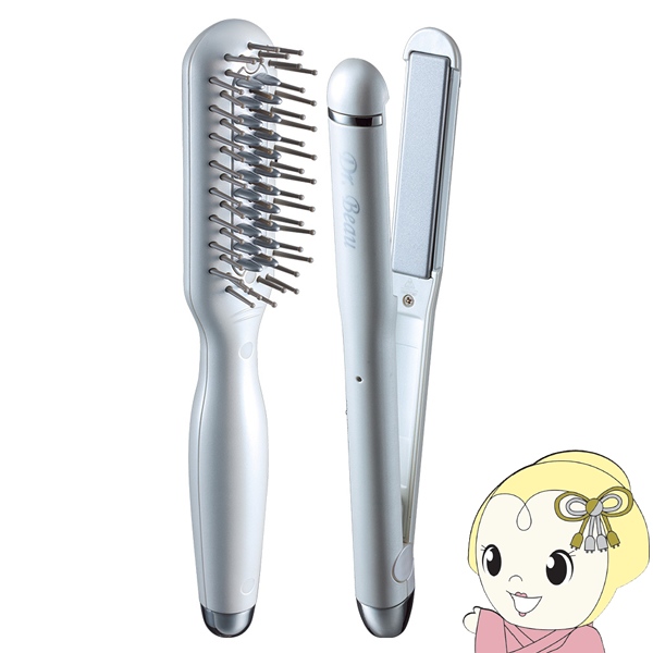 カロスビューティーテクノロジー Glister brush＆iron ダイヤモンドパール ブラシアイロン＆ヘアアイロンセット 軽量 USB DB-GW503-D