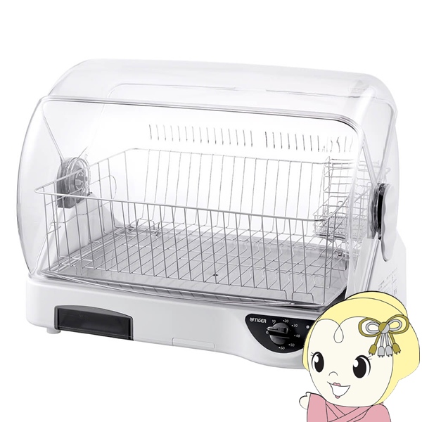 タイガー TIGER 食器乾燥器 サラピッカ 温風式 6人分 ステンレス製はし立て・ステンレス製トレイ付き DHG-S401-WY ピュアホワイト