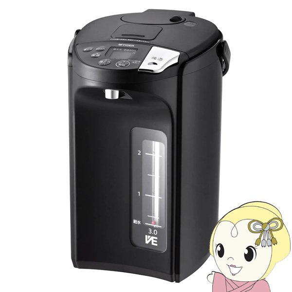 蒸気レスVE電気まほうびん TIGER タイガー 3.0L アーバンブラック 蒸気レスとく子さん PIS-G300-KE