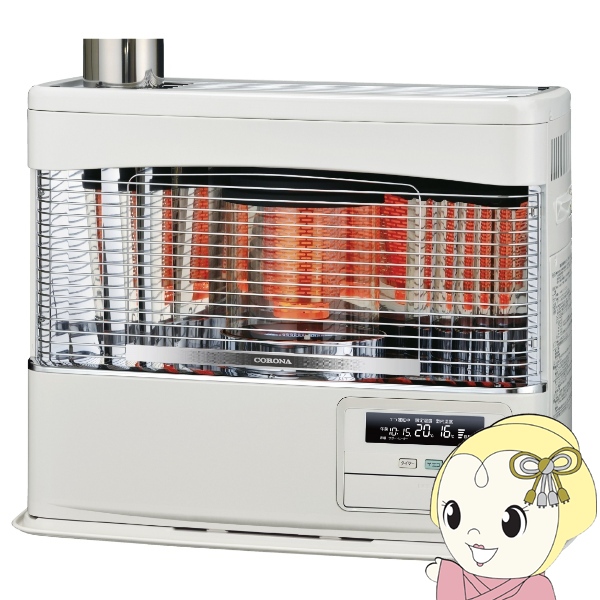 [予約]コロナ 煙突式輻射＋床暖 石油ストーブ UH-7725PR-W 寒冷地用大型ストーブ PRシリーズ ホワイト 木造20畳 コンクリート32畳