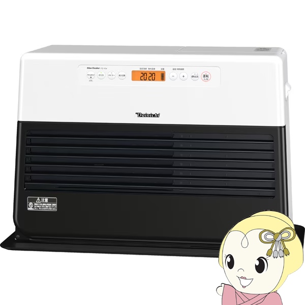 在庫あり　石油ファンヒーター ダイニチ Dainichi タンク容量9L 木造26畳/コンクリート35畳まで ホワイト×ブラック 日本製 FZ-104-WK