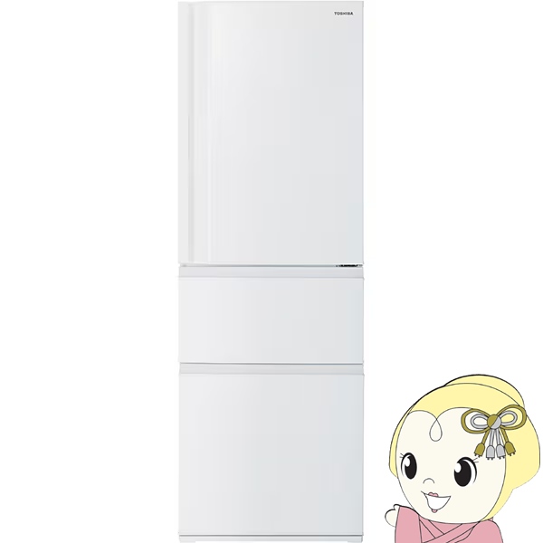 冷蔵庫 【設置込】東芝 TOSHIBA VEGETA（ベジータ） SCシリーズ 356L 幅60cm 右開き 3ドア マットホワイト GR-Y36SC-WU ぎおん