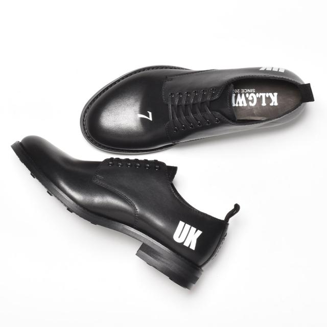 UK OFFICER K.L.G.WHITE ケイエルジーホワイト KIDS LOVE GAITE キッズラブゲイト セカンドライン オフィサーシューズ レディース メンズ プレーントゥシューズ ブランド ユニセックス ブラック 黒 シューズ 靴