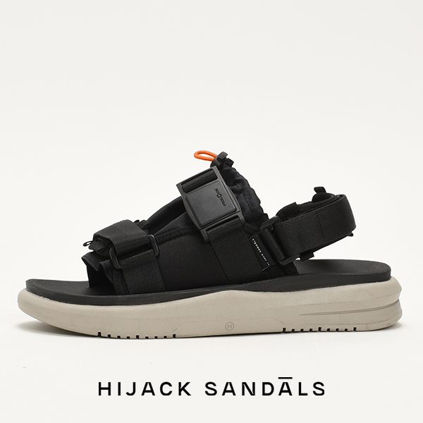 HIJACK SANDALS スポーツサンダル シューズサンダル ストラップサンダル 厚底 楽ちん ビーチ 抜け感 インドネシア ブランド ハイジャックサンダルス メンズ レディース ユニセックス 黒 ブラック Argo Blach BLACH 送料無料