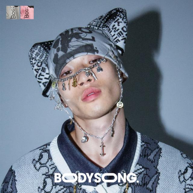 BODYSONG. ニット帽 ユニセックス メンズ レディース ビーニー 猫耳 耳 コットン 可愛い かっこいい グラフィカル グレー 黒 白 マルチ ピンク 帽子 ぼうし 被り物 ボディソング KNIT EARS BEANIE BS240708 ブランド 送料無料