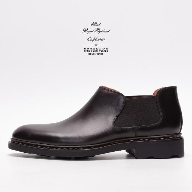 サイドゴアブーツ メンズ 本革 厚底 ヒール サイドゴア ブーツ 革靴 ビジネス 歩きやすい スリッポン カジュアル ブランド カジュアルシューズ ビジネスシューズ プレーントゥ アノネイ カーフ 靴 レザー おしゃれ シューズ ダークブラウン 茶色 2025 冬 春 春夏