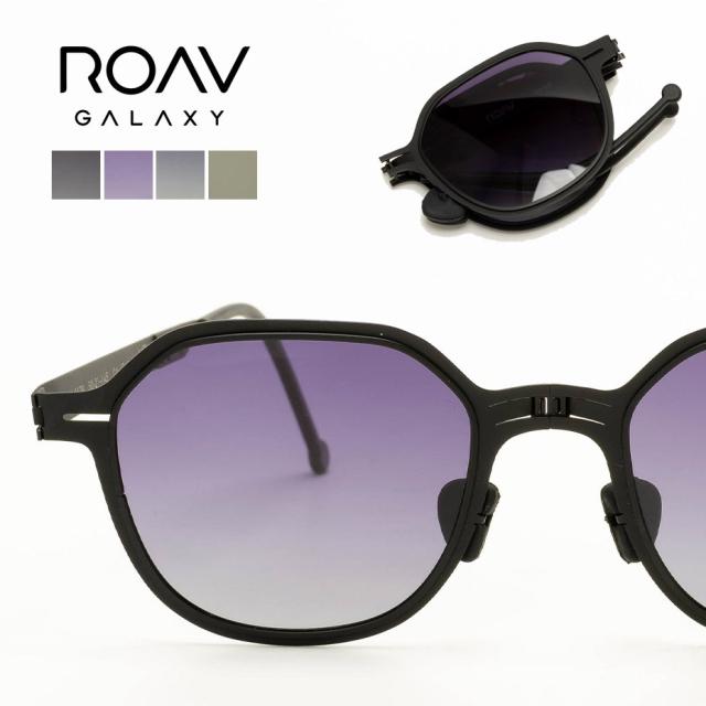 ROAV GALAXY サングラス Dean メンズ レディース uvカット 偏光レンズ 折りたたみ式 折り畳み 度なし 鼻パッド ウェリントン 小顔 ドライブ 運転用 軽い 薄い グラデーション アウトドア 伊達眼鏡 黒 グレー 黄色 イエロー ブラック ローブギャラクシー ブランド 春夏秋冬