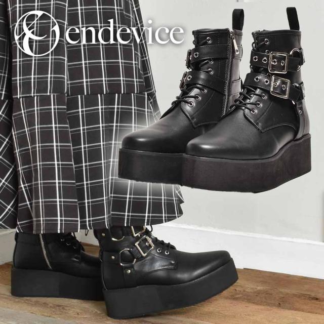 endevice 厚底ブーツ 23〜27cm 3E EEE相当 レディース メンズ ユニセックス 男女兼用 スタイルアップ モード系 ブラック 黒 厚底 かっこの通販はau PAY マーケット ...