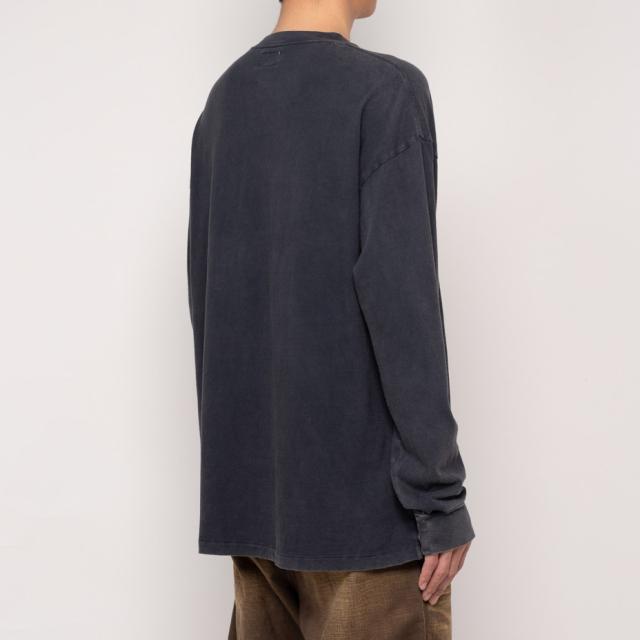 KAMIYA カミヤ "EAGLE" Breached Long Sleeve T-shirt G13LT075 ロンT ロングTシャツ tシャツ 長袖 綿100％ ゆったり 可愛い メンズ レディース ブランド ブリーチ ウォッシュ加工 ヴィンテージ ブラック 黒 送料無料