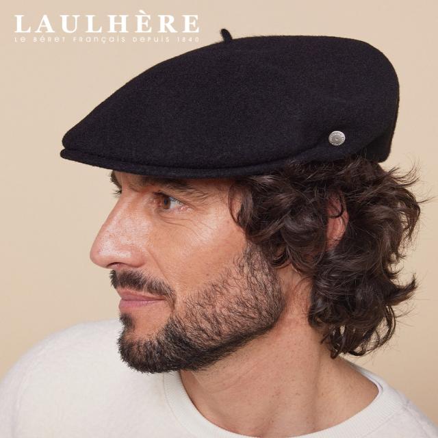 LAULHERE フラットキャップ OLORON オロロン LAU00517 ハンチングハット 日よけ 紫外線対策 小顔効果 ギフト綺麗 上品 レトロ ユニセックス 男女兼用 メンズ レディース 帽子 ボウシ 黒 ブラック ロレール ブランド