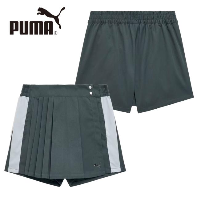 DARE TO SKORT 633252 プーマ デア トゥ スコート キュロット キュロットスカート パンツ レディース スカート ミニ スカンツ スカーチョ ミニスカート ショートパンツ おしゃれ ブランド 可愛い かわいい グレー 2025 春 春夏 夏