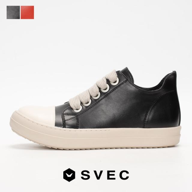 SVEC スニーカー ユニセックス メンズ レディース かっこいい 可愛い 原宿 渋谷 映える 映え ボリューミー 太め 黒 レッド ブラック シューレース 靴 シューズシューズ ギフト ...