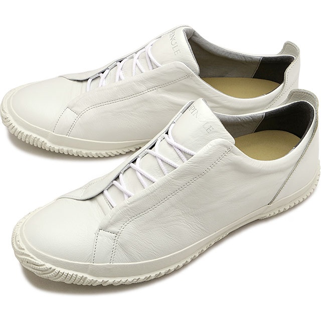 スピングル SPINGLE スニーカー [SP1048-61 FW24WINTER] SP-1048 メンズ・レディース 日本製 カンガルーレザー ゴムシューレース White ホワイト