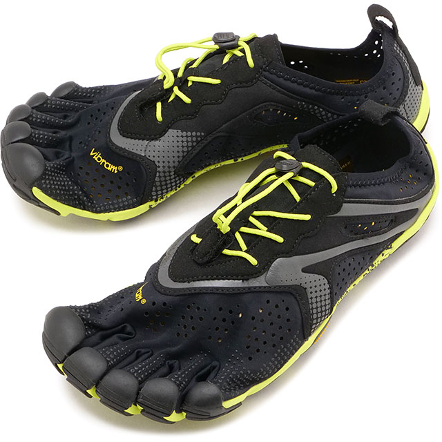 ビブラムファイブフィンガーズ Vibram FiveFingers 5本指シューズ メンズ V-Run [16M3101] 靴 ベアフットスニーカー 黒 Black/Yellow 正規取扱店
