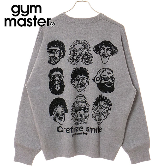 ジムマスター GYM MASTER ジャガードニット carefree smile クルーネック [G621792-03 FW25] メンズ トップス セーター 長袖 グレー 正規取扱店