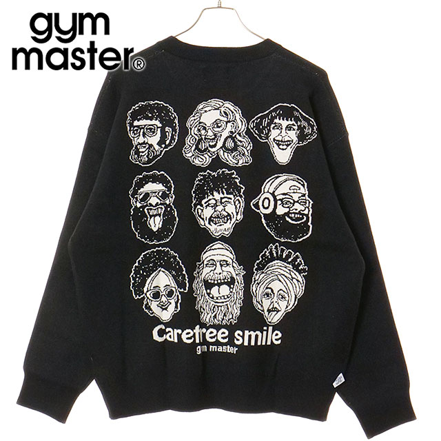 ジムマスター GYM MASTER ジャガードニット carefree smile クルーネック [G621792-05 FW25] メンズ トップス セーター 長袖 ブラック 正規取扱店