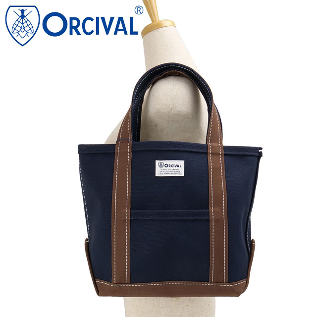 オーシバル ORCIVAL トートバッグ スモール [OR-H0285-KWC] TOTE BAG SMALL メンズ・レディース ユニセックス 鞄 日本製 キャンバストート 小サイズ 帆布 ネイビー MARINE/HAZELNUT 正規取扱店