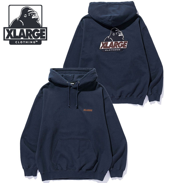 エクストララージ XLARGE フーデッドスウェットシャツ [101254012010 FW25] OLD OG HOODED SWEATSHIRT メンズ トップス プルオーバー パーカー ネイビー 正規取扱店